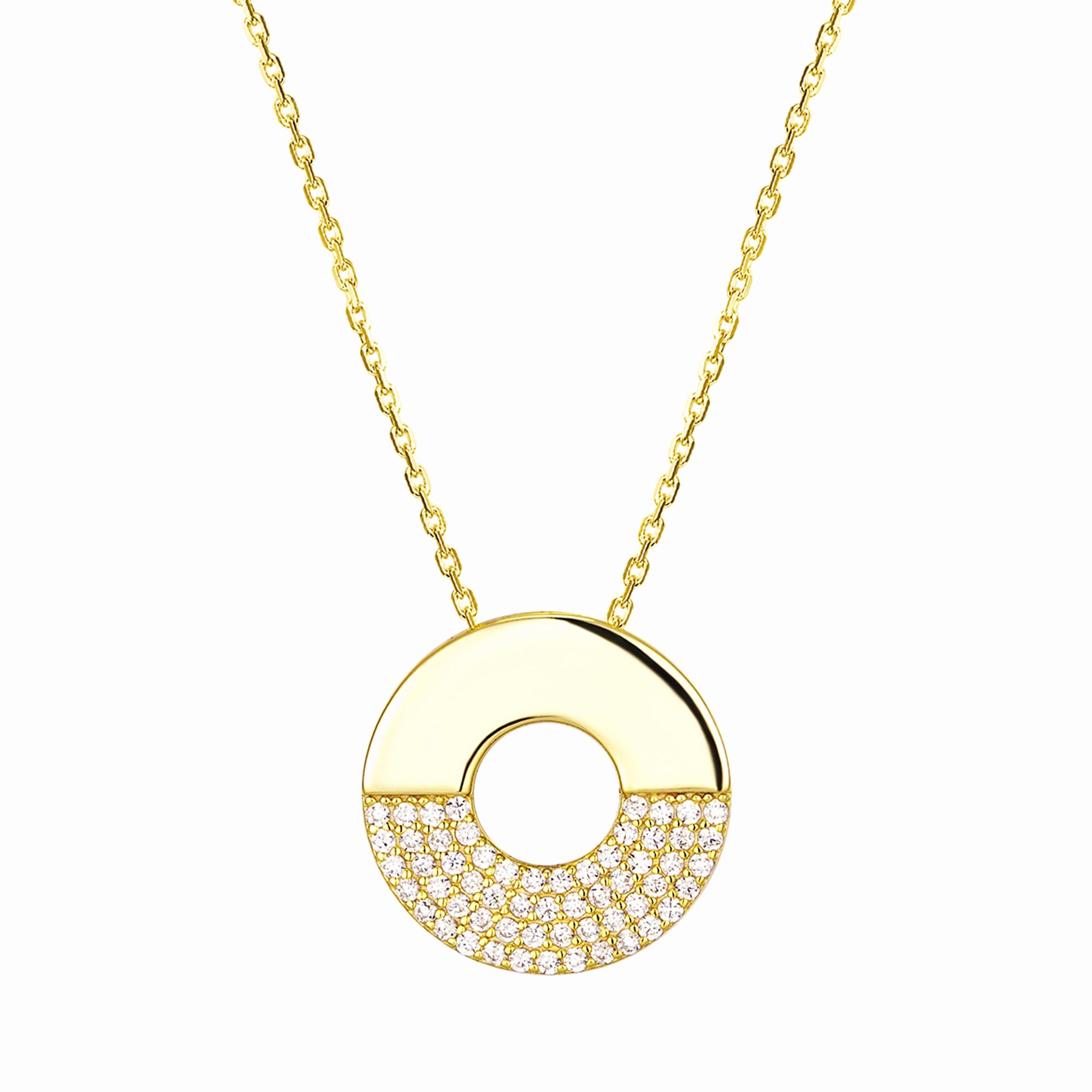 Pave Half Circle Necklace – Zala Design